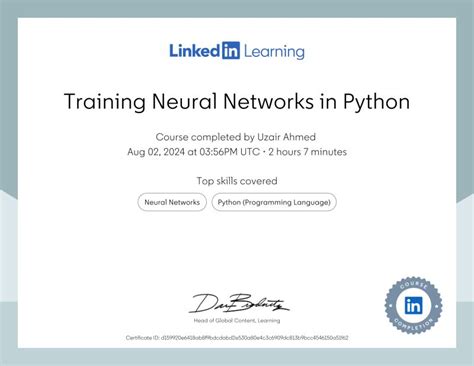 Uzair Ahmed On Linkedin Certificate Of Completion