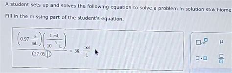 Solved A Student Sets Up And Solves The Following Equation Chegg
