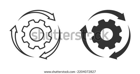 Workflow Icon Gear Arrows Vector Illustration Stock Vector Royalty Free Shutterstock
