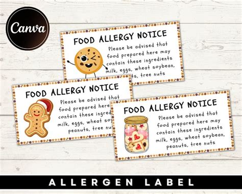 Allergenetiketten Lebensmitteletiketten Allergieetiketten Cottage Law Food Labels Süße