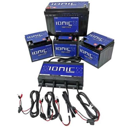 Ionic Lithium Bundle 125ah 3 Ea 50ah Trolling 4 Bank Charger