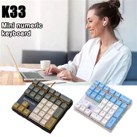 Mini Teclado NumÉrico Mecánico Usb K33 Rgb Retroiluminación 33 Teclas