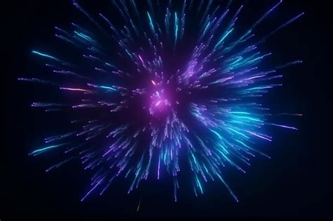 Premium Ai Image Abstract Neon 3d Render With Blue Sparkling