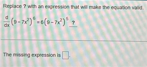 Solved Replace With An Expression That Will Make The Chegg