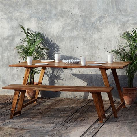 Rustic Dining Table And Bench Set Kitchen Dining Table Set Reclaimed Wood Modern Design