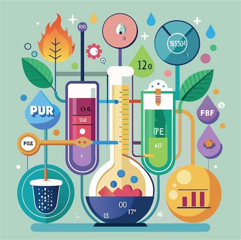 Ph 스케일 인포그래픽 화학적 분석을 위한 산 염기 균형 스케일 프리미엄 Ai 생성 벡터