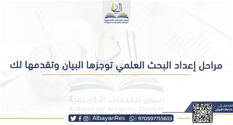 البيان للاستشارات الأكاديمة والبحثية مراحل إعداد البحث العلمي توجزها