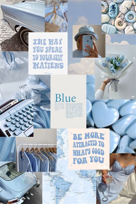 Blue Aesthetic Mood Board In 2024 Light Blue Aesthetic Cute Blue