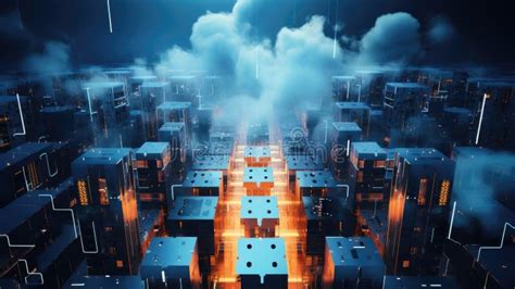 digital fortress of cybersecurity 3d graphic with encrypted factory