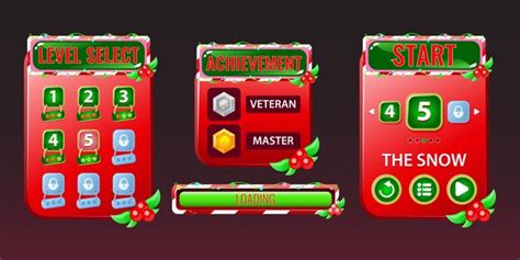 Premium Vector Gui Character Selection Interface With Christmas Theme For Game Ui Asset Elements