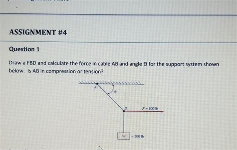 Solved ASSIGNMENT Question Draw A FBD And Calculate The Chegg