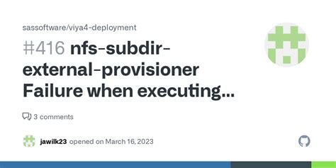 Nfs Subdir External Provisioner Failure When Executing Helm Command