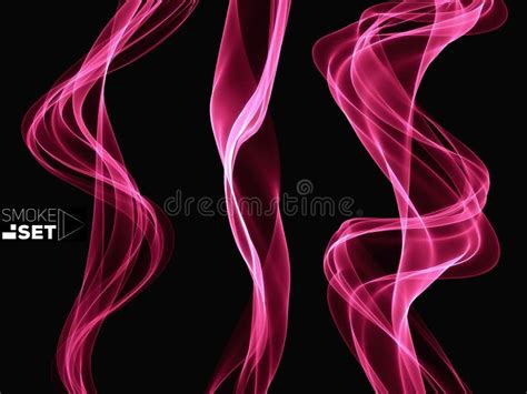 Set Of Pink Waves Flow Smooth Sky Abstract Background Template Stock Illustration Illustration