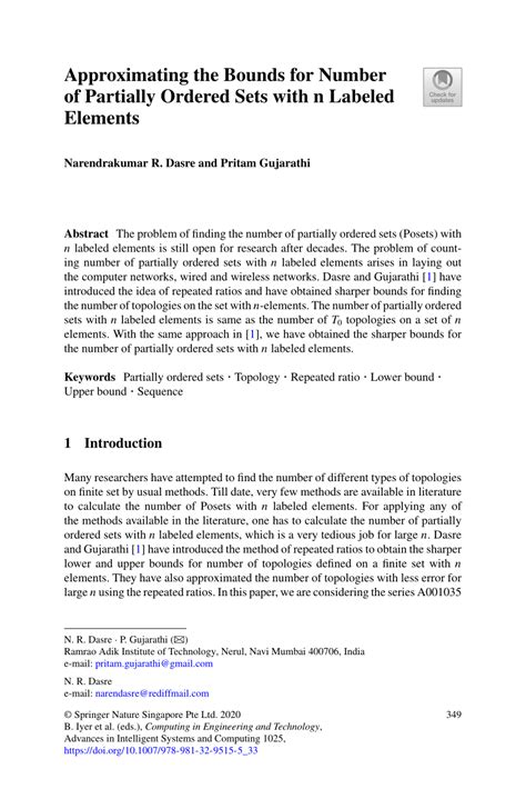 pdf approximating the bounds for number of partially ordered sets
