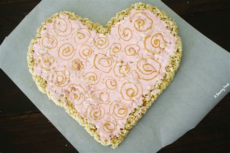 Valentines Day Rice Krispies Treat Heart A Savory Feast
