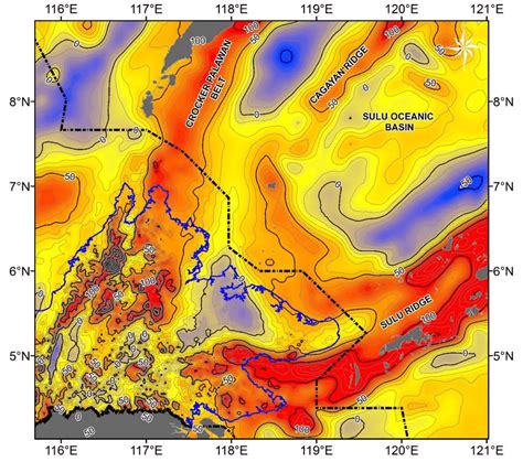 Free Air Gravity Anomaly Map In The North Eastern Sabah Combining