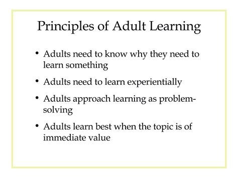 Adult Learning Theory Ppt