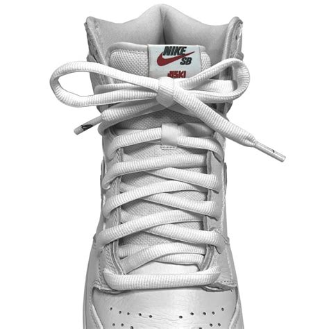 Og White Thick Oval Shoelaces Looped Laces