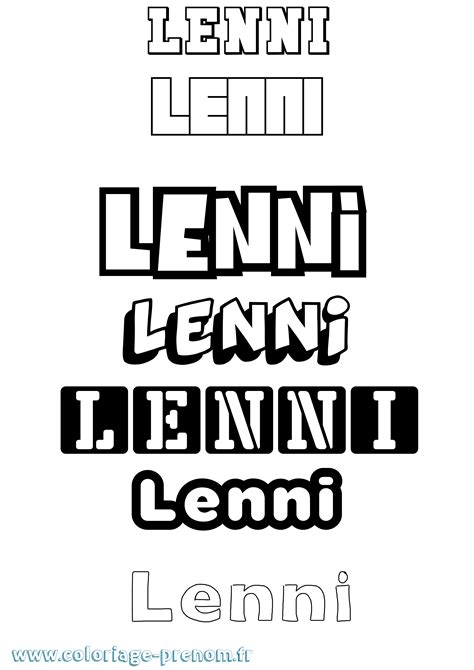 Coloriage Du Prénom Lenni à Imprimer Ou Télécharger Facilement