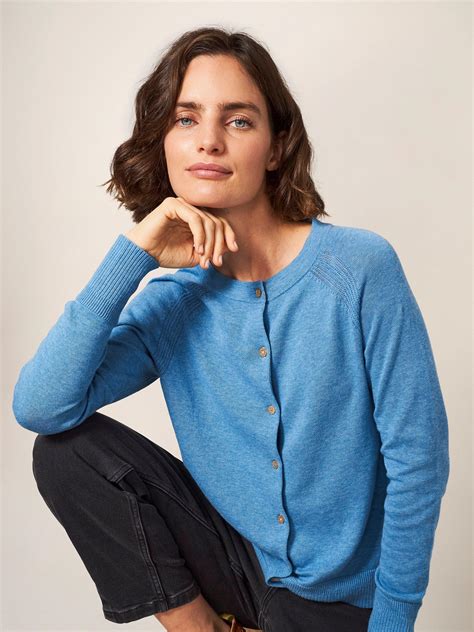Lulu Cardi In Mid Blue White Stuff