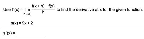 Help With Business Calculus Finding Derivative For X Of Given Function