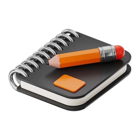 Icono de nota de escritura de lápiz premium representación 3d sobre