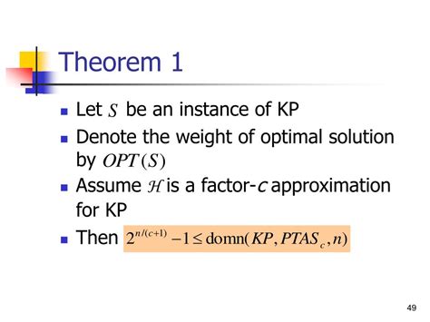 Ppt Combinatorial Dominance Analysis The Knapsack Problem Powerpoint