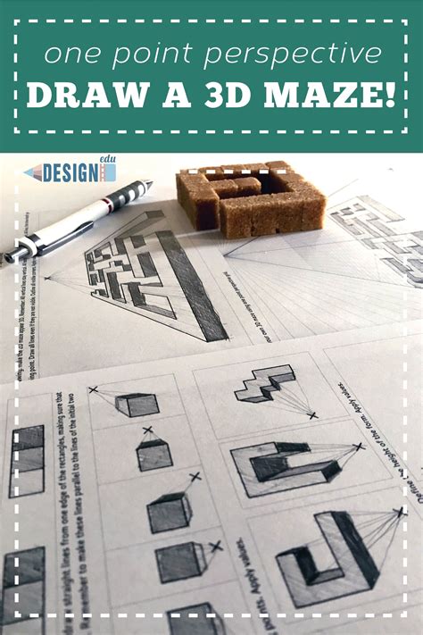 Draw A 3d Maze One Point Perspective With Video Art Lessons