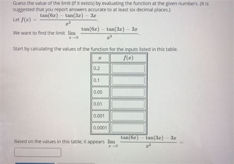 Solved Guess The Value Of The Limit If It Exists By