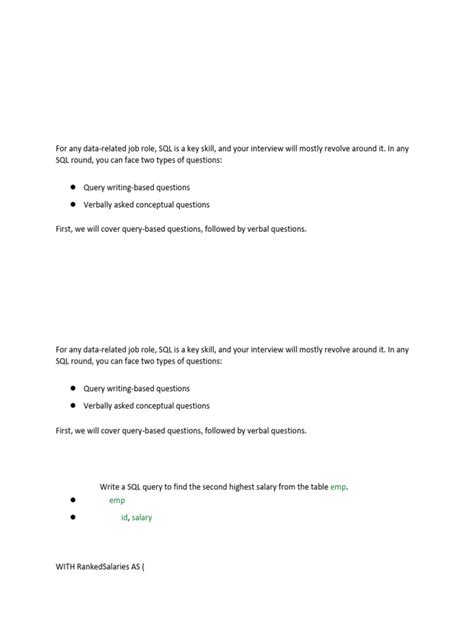 Sql Query Pdf Database Index Table Database