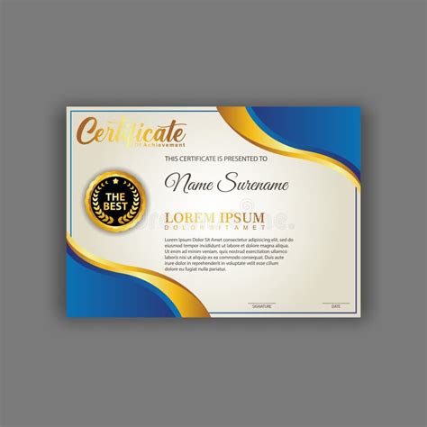 Modern Certificate Template In Gradation And Gold Colors Luxury And
