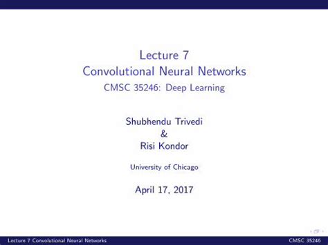 PDF Lecture Convolutional Neural Networksshubhendu Pages Files Lecture Flat PdfLecture