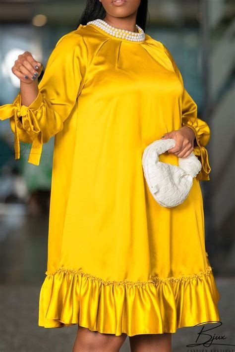 Bjux Rose Red Casual Solid Bandage Patchwork O Neck Straight Dresses Straight Dress Dashiki