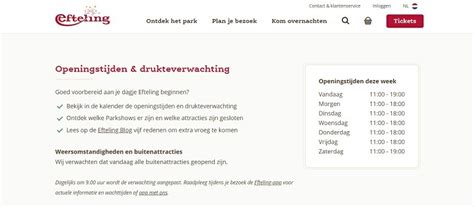 Efteling Openingstijden Voor 2020 Info Pretparken Nl