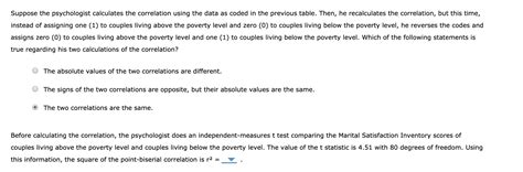 Solved 9 The Point Biserial Correlation Suppose A
