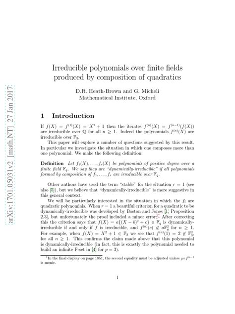 Irreducible Polynomials Pdf Field Mathematics Polynomial
