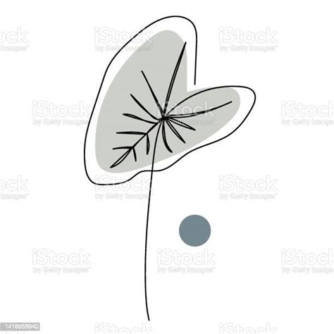 식물은 라인 아트를 남깁니다 윤곽선 그리기 미니멀리즘 예술 0명에 대한 스톡 벡터 아트 및 기타 이미지 0명 벡터 보보스