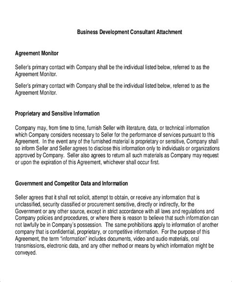Business Development Agreement Sample Master Of Template Document