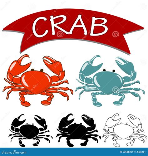 Cooked Crab Live Crab Isolated White Background Stock Illustrations 8