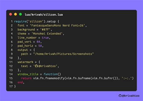 GitHub Krivahtoo Silicon Nvim Neovim Plugin For Silicon In Rust