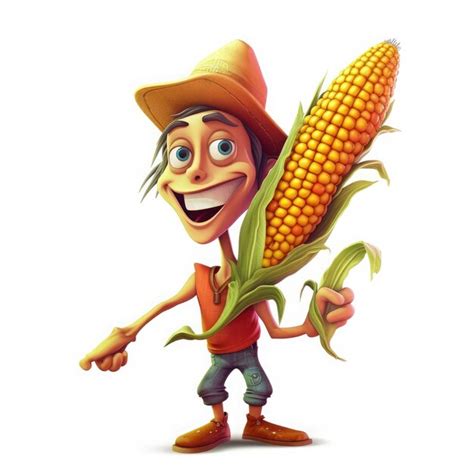 Premium Ai Image 3d Illustration Of Corn Character That Is Drawn In