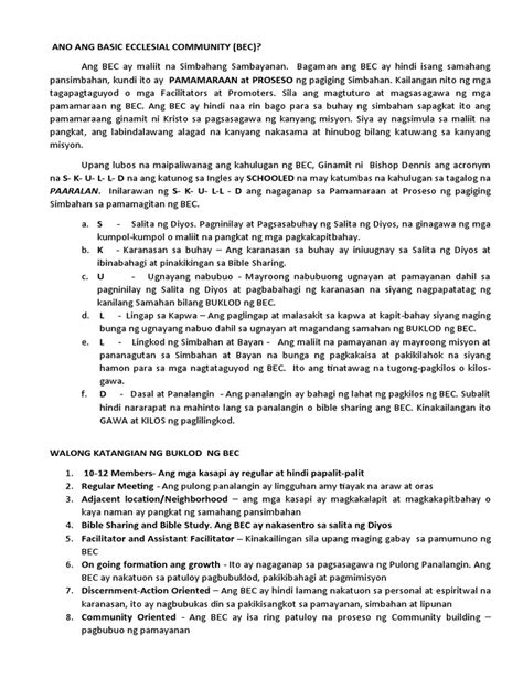 Basic Ecclesial Community Pdf