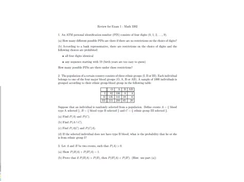 Solved An Atm Personal Identification Number Pin Consists