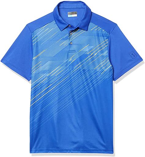 Pga Tour Mens Asymmetrical Printed Golf Polo Shirts