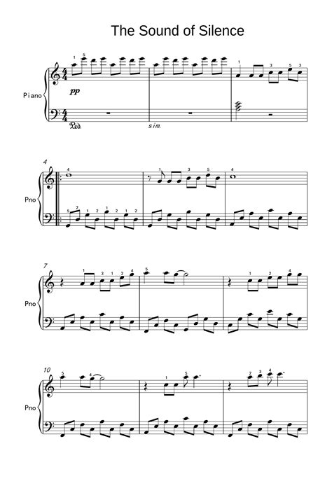 Sound Of Silence Simon And Garfunkel Piano Sheet Music At Jenny Abate Blog