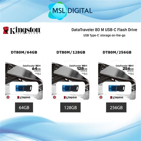 Kingston Datatraveler 80 M Usb C Flash Drive Usb Type C Storage On The