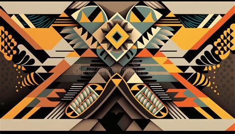 Tribal Abstract Geometric Shapes Pattern Ai Generative Stock Illustration Illustration Of