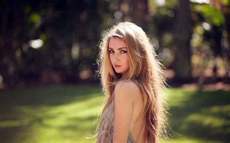Wallpaper Sunlight Women Outdoors Blonde Long Hair Dress Fashion