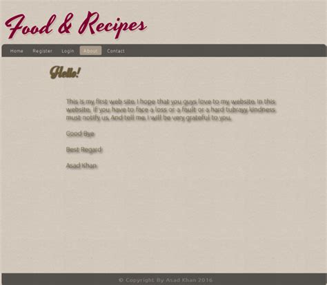 Food And Recipe Management System Project In Php With Source Code And Report Download Kashipara