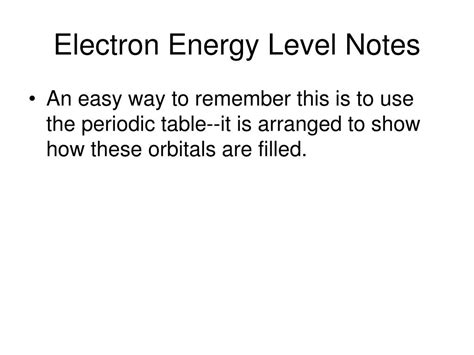 Ppt Electron Energy Level Notes Powerpoint Presentation Free